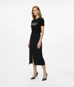 Karl Lagerfeld Signature Rhinestone T-shirt - Black