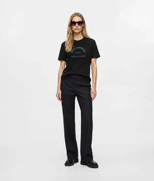 Karl Lagerfeld Exclusive Rue St-guillaume Rhinestone T-shirt - Black