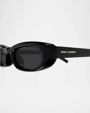 Saint Laurent Sl 557 Shade Plump 53mm Oval Sunglasses - Black