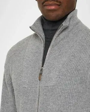 Canali Apos;s Wool Zip-front Cardigan - Grey
