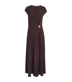JOSEPH Crepe Taipan Maxi Dress - Brown