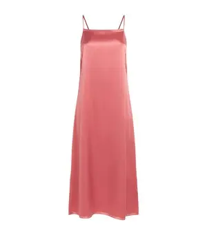 JOSEPH Silk Satin Agnes Midi Dress - Red