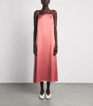 JOSEPH Silk Satin Agnes Midi Dress