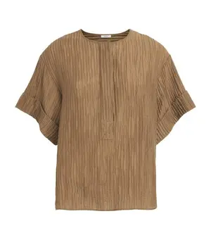 JOSEPH Crinkled Yani Blouse - Brown