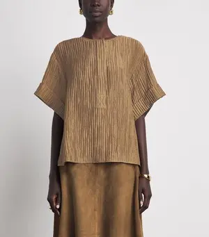 JOSEPH Crinkled Yani Blouse - Brown