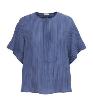JOSEPH Crinkled Yani Blouse - Blue