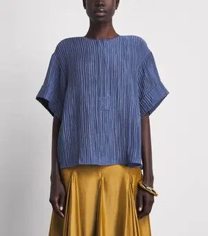 JOSEPH Crinkled Yani Blouse - Blue