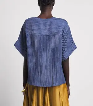 JOSEPH Crinkled Yani Blouse - Blue