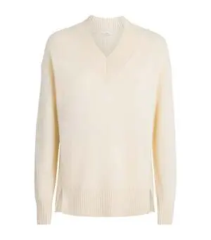 JOSEPH Cashmere V-neck Zinnia Sweater - Beige