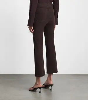 JOSEPH Suede Flared Duke Trousers