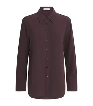 JOSEPH Silk Crepe De Chine Joe Blouse - Brown