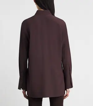 JOSEPH Silk Crepe De Chine Joe Blouse - Brown