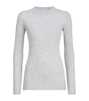 Brunello Cucinelli Cashmere-blend Ribbed Sparkle Sweater - Grey