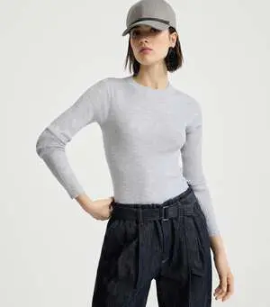 Brunello Cucinelli Cashmere-blend Ribbed Sparkle Sweater