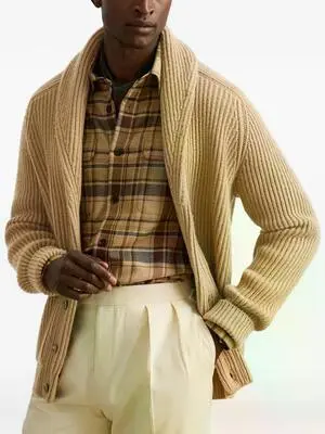 Ralph Lauren Purple Label Shawl-collar Ribbed Cardigan
