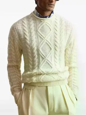 Ralph Lauren Purple Label Aran Cable-knit Sweater