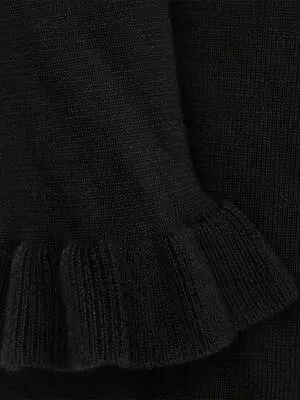 Blumarine Rose-embroidered Ruffled-trim Sweater