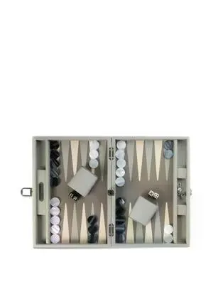 HECTOR SAXE Medium Baptiste Grained Leather Backgammon - Grey