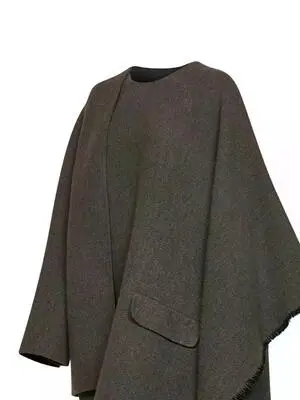 UMA WANG Asymmetric Frayed-edge Cape