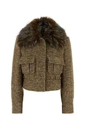 Zimmermann Valiant Faux Fur Collar Jacket