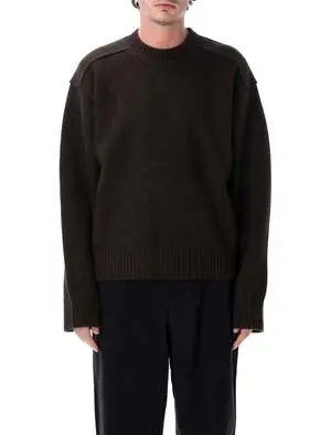 Studio Nicholson Oversized Ribbed Knit Sweater - Marrone