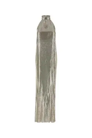 Stella McCartney Rhinestone-embellished Metal Knit Long Dress