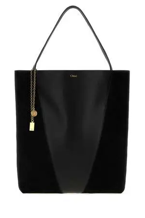 Chloé Spin Mini Bucket Handbag In Leather And Suede