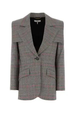 Chloé Embroidered Stretch Glencheck Blazer - Checked