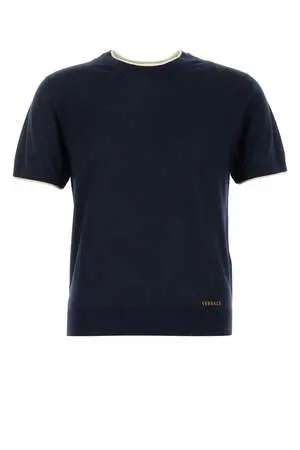 Versace Stretch Wool Crewneck Sweater For - Blue