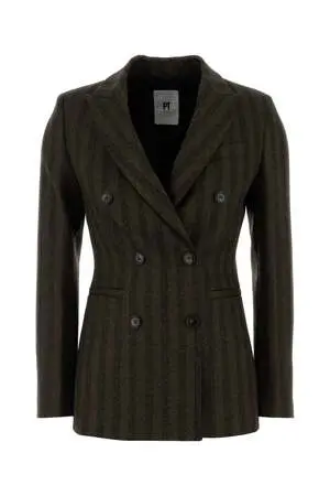 PT TORINO Embroidered Stretch Wool Blazer - Stripped
