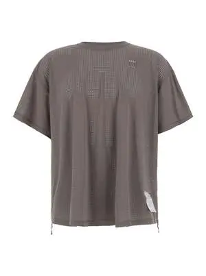 Satisfy Space-o Tech Fabric T-shirt With Patches And Logo Details - Grey