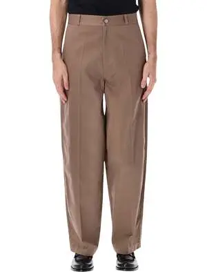 LEMAIRE High-waist Pleated Trousers - Chesnut