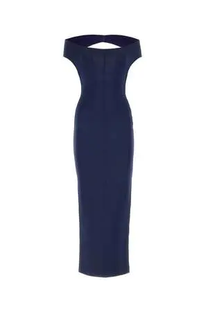 Alaïa Off-shoulder Fitted Long Dress