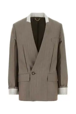 Victoria Beckham Dove Wool Blazer - Grey