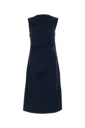 Co Sleeveless Draped Midi Dress - Navy