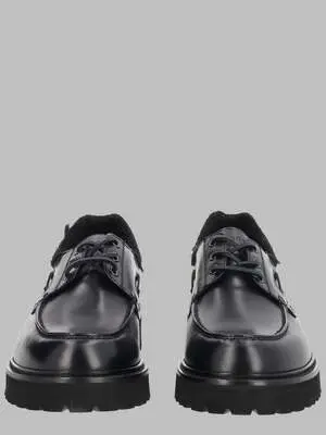 Woolrich Mini Penny Loafers In Blackened Leather