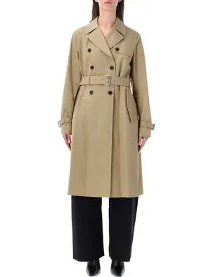 Fendi Cotton Gabardine Double-breasted Trench Jacket With Adjustable Waist Belt