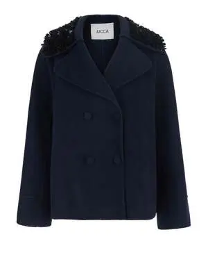 JUCCA Decorated Collar Jacket With Embroidered Detail For - Blu
