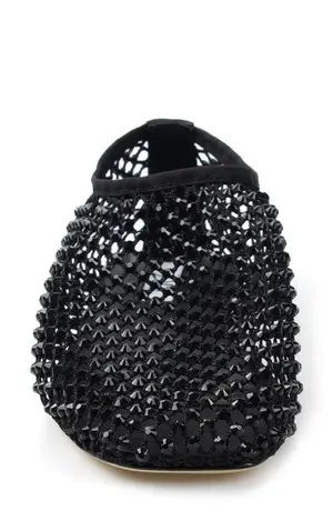 ZIGI Cray Rhinestone Mesh Flat - Black