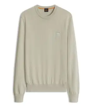 BOSS Cotton-blend Sweater With Logo Patch