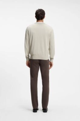 BOSS Cotton-blend Sweater With Logo Patch