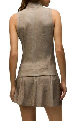 Greyson Halley Croc Embossed Quarter Zip Sleeveless Performance Top