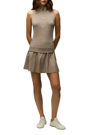 Greyson Halley Croc Embossed Quarter Zip Sleeveless Performance Top