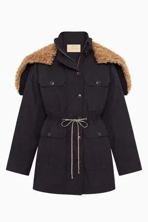 Ulla Johnson Milo Jacket With Fur Lined Hood