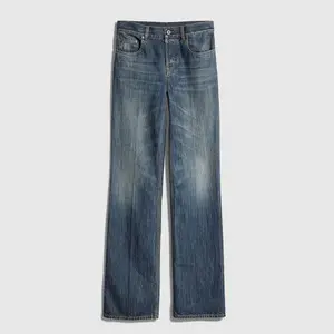Gucci Cotton Denim Pants With Embroidery - Blue