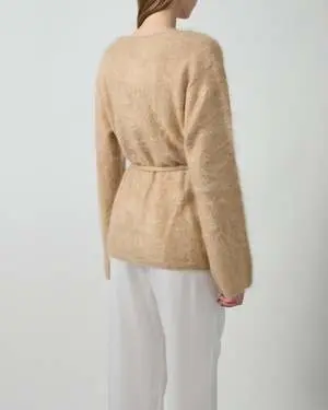 Soft Goat Cardigan Brushed Cashmere - Camel