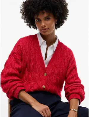 Tommy Hilfiger Th Soft Touch Cable Knit Cardigan