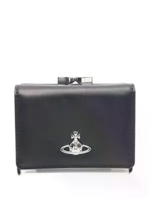 VIVIENNE WESTWOOD 2020s Small Orb-plaque Trifold Wallet - Black