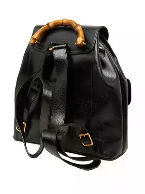 Gucci 20th Century Large Calfskin Bamboo Drawstring Backpack