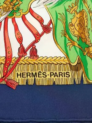 Hermès 1986 Caparacons De La France Et De Linde Silk Scarf 90 Scarves - Multicolour